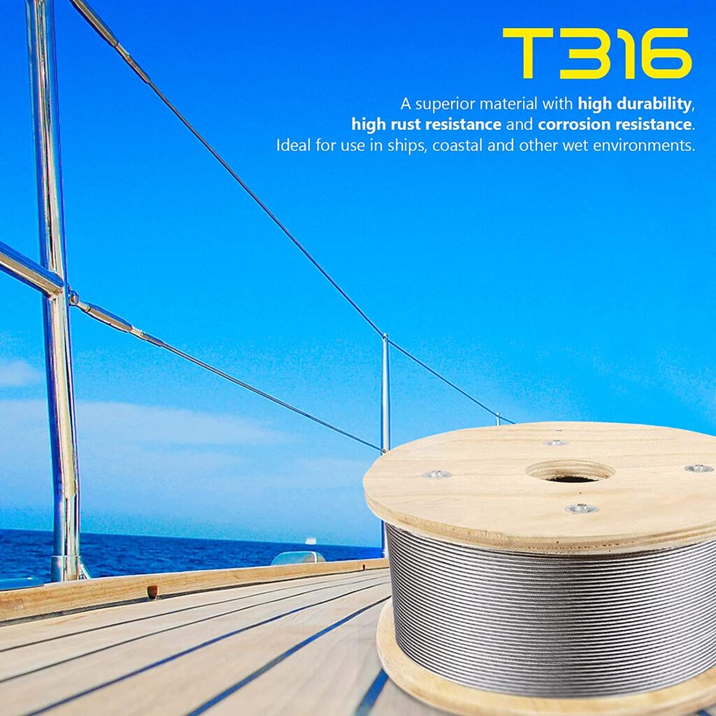 1/8 Inch, 1000FT Stainless Steel Cable Cutter for Deck Railing Stair ...