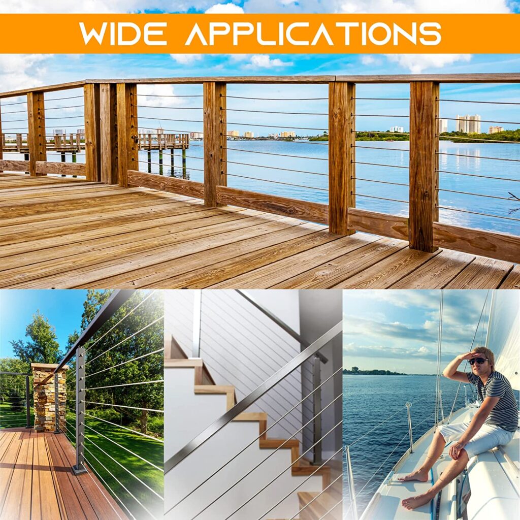 1/8 Inch, 1000FT Stainless Steel Cable Cutter for Deck Railing Stair ...